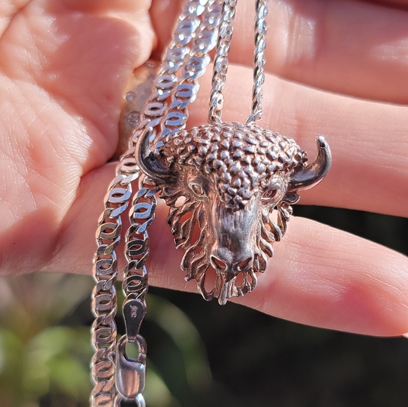 Jewelry | Sterling Silver Buffalo Head Necklace | Poshmark